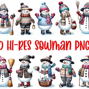 Cute Snowman Clipart, Snowmen Clipart, Snowman PNG, Christmas Clipart ...