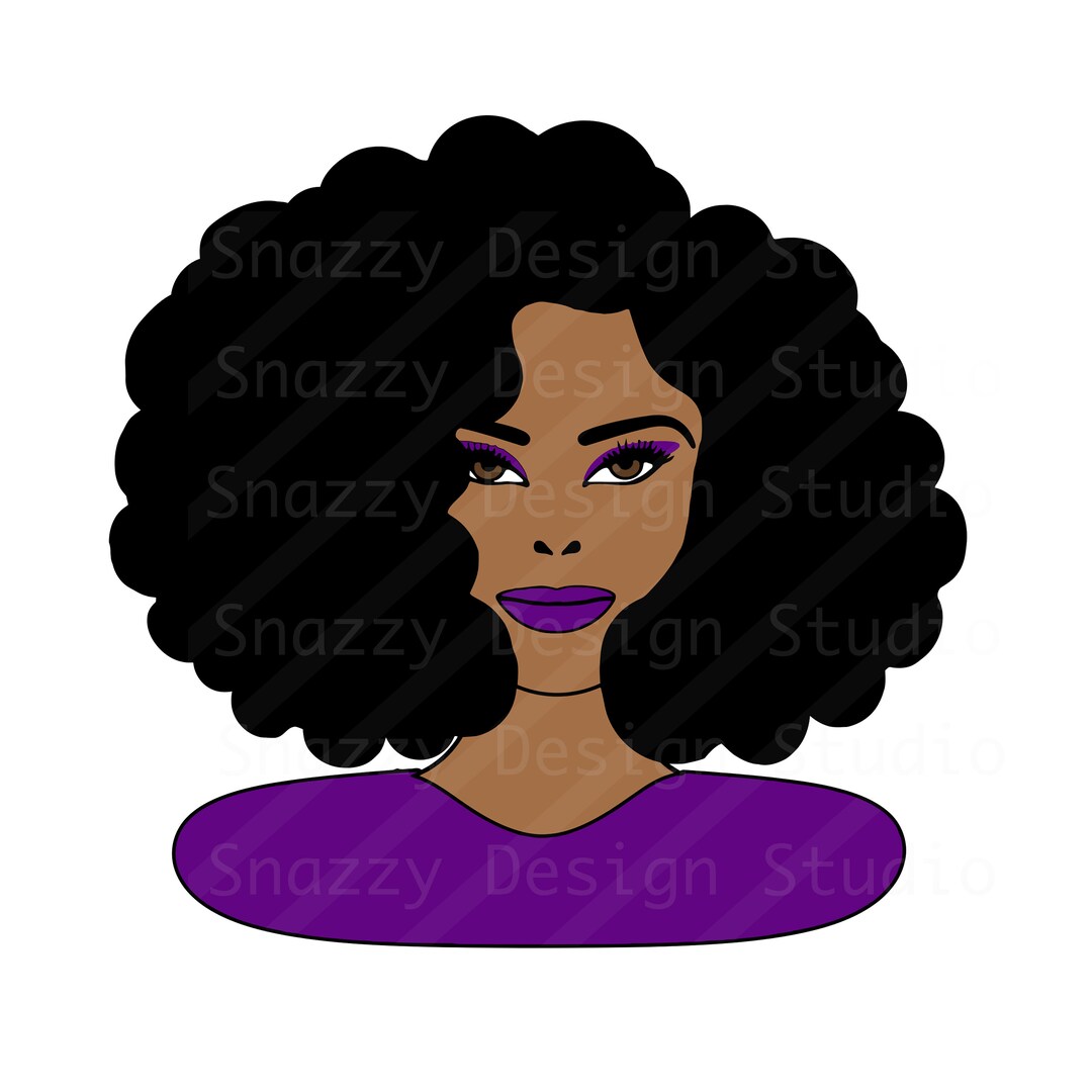 Afro Hair Lady Svg, Natural Hair Svg, Black Woman Svg, Meet Edna, Black ...