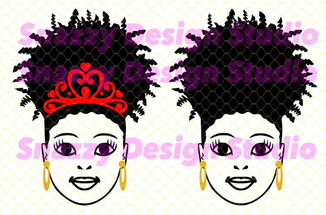 Afro Puff Svg ~ Coils Svg ~ Afro Coils ~ Young Girl Svg ~ Ethnic Svg ...