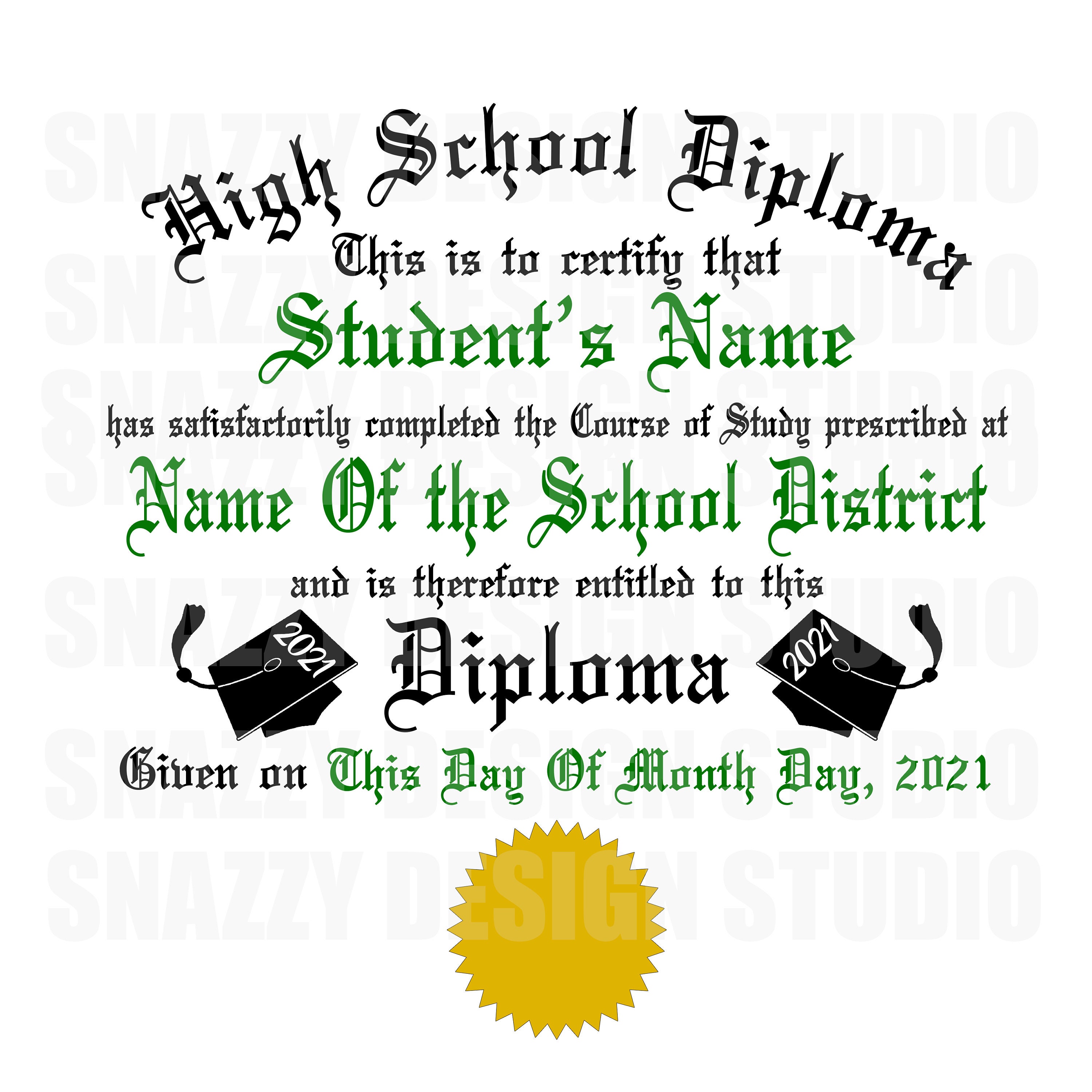 High School Diploma svg Graduation Diploma svg Diploma svg | Etsy