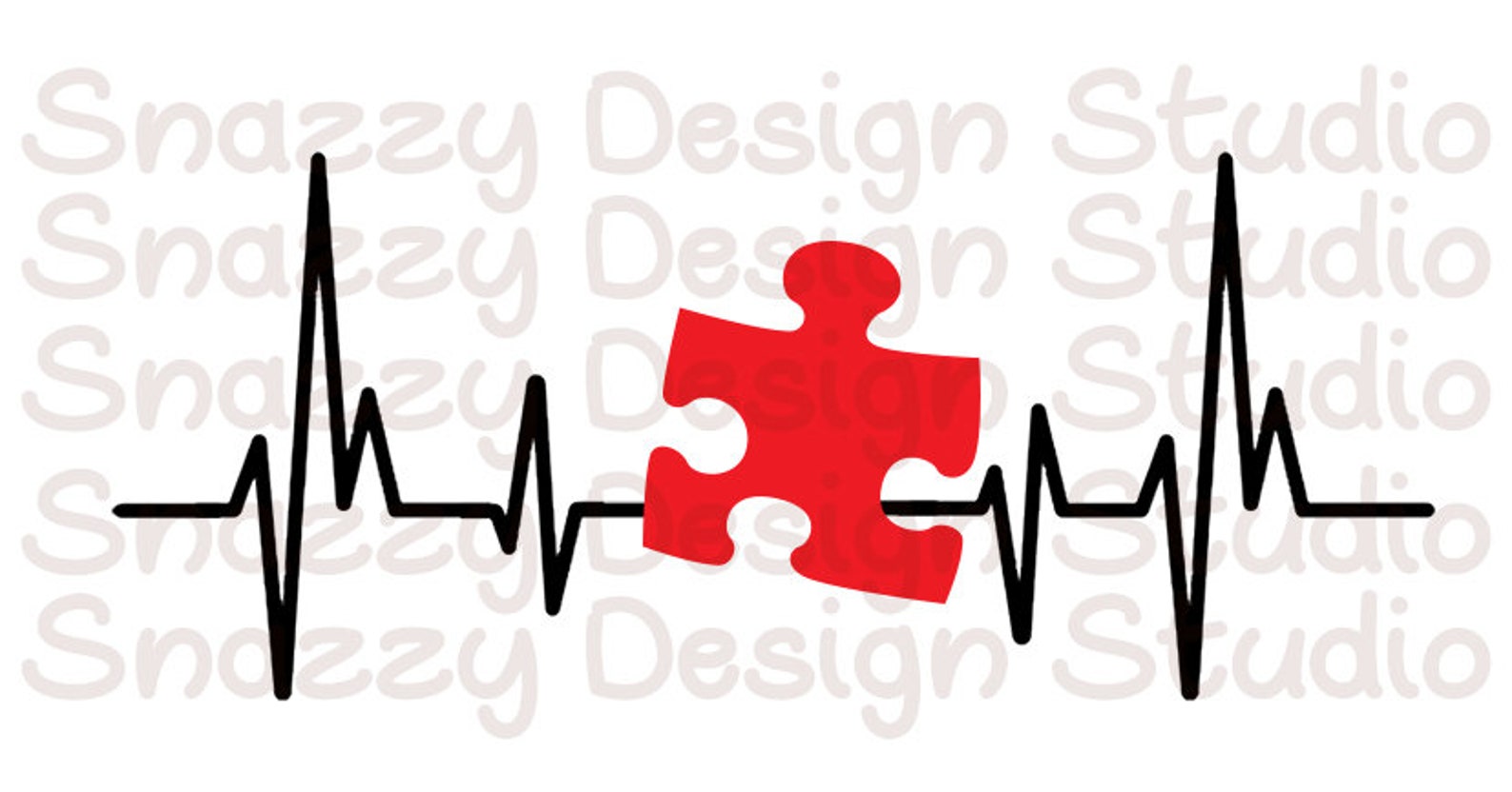 Autism Svg ~ Autism Puzzle Piece ~ Autism Heartbeat ~ Ekg ~ Autism ...