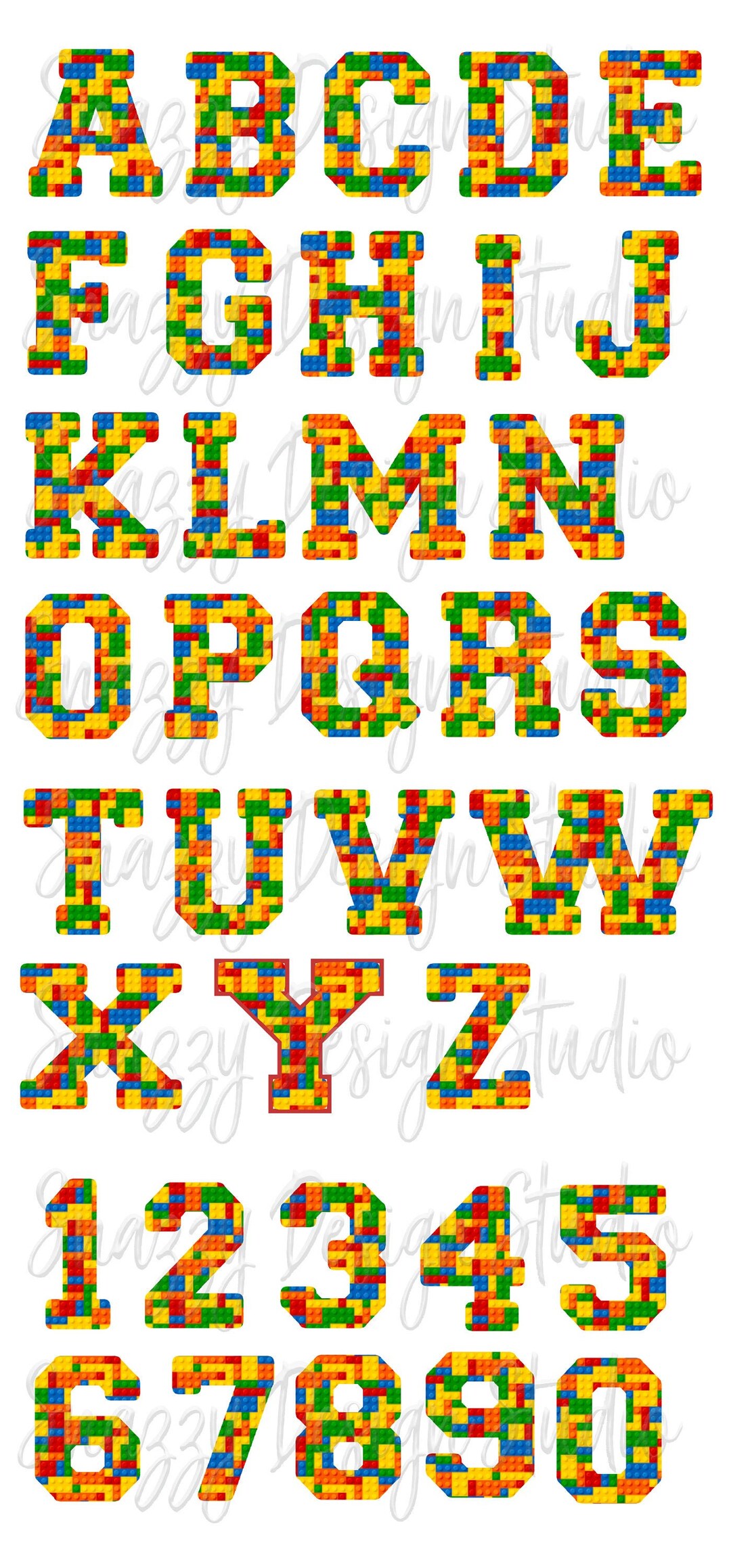 Building Blocks Alphabet Letters PNG ~ Primary Colors Alphabet ~ A-Z ...