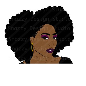 Afro Hair Lady Svg, Natural Hair Svg, With or W/out Glasses, Sheena ...