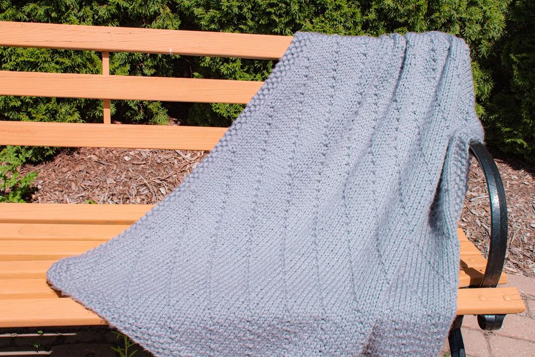 Friday Night Lights Blanket (PATTERN ONLY // Knit Blanket Pattern ...