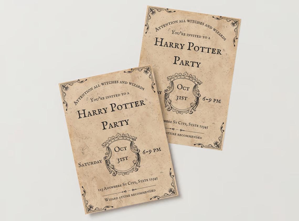 Harry Potter Party Invite | Canva Template Link - Etsy