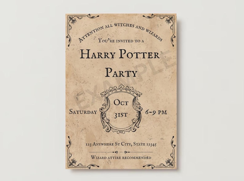 Harry Potter Party Invite | Canva Template Link - Etsy