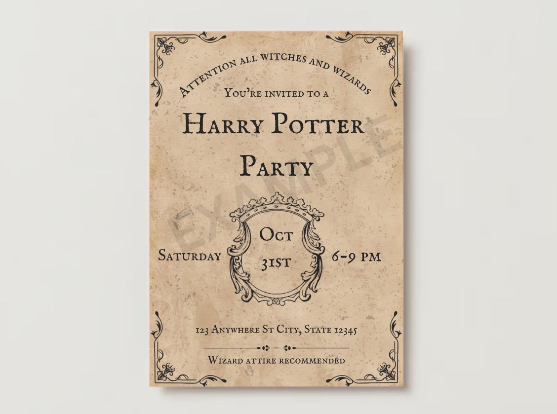 Harry Potter Party Invite | Canva Template Link - Etsy