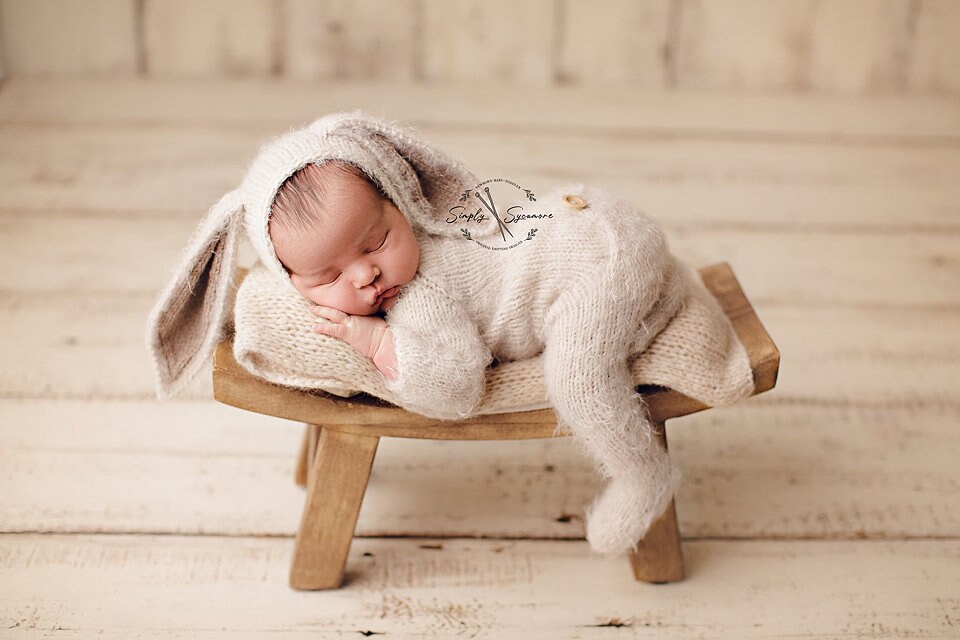 Knitting Pattern Footed Sleeper Jammies & Bunny Rabbit Bonnet | Etsy