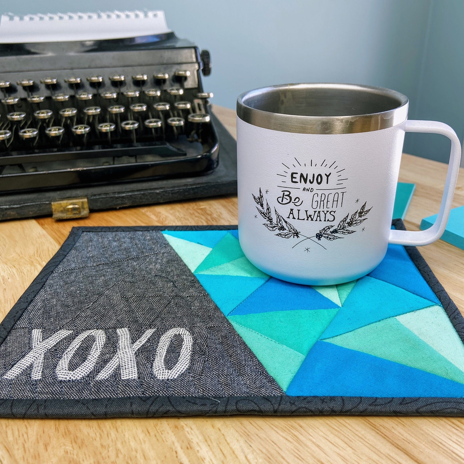 Combo Pack - Heart Glass & XOXO Glass Foundation Paper Pieced Mug Rug ...