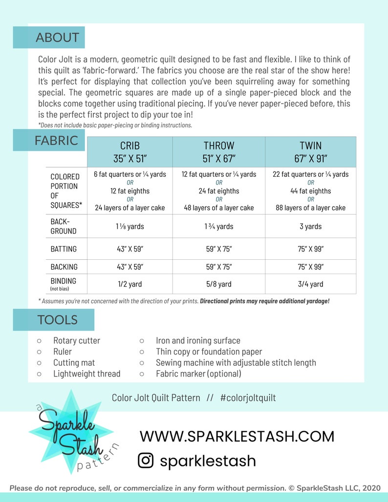 Color Jolt Quilt Pattern | Etsy