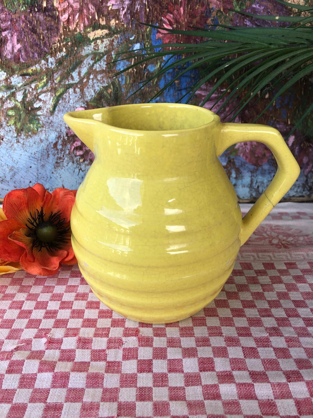 Small French Antique 1920s Milk Jug / Gorgeous Sunny Yellow Colour With ...