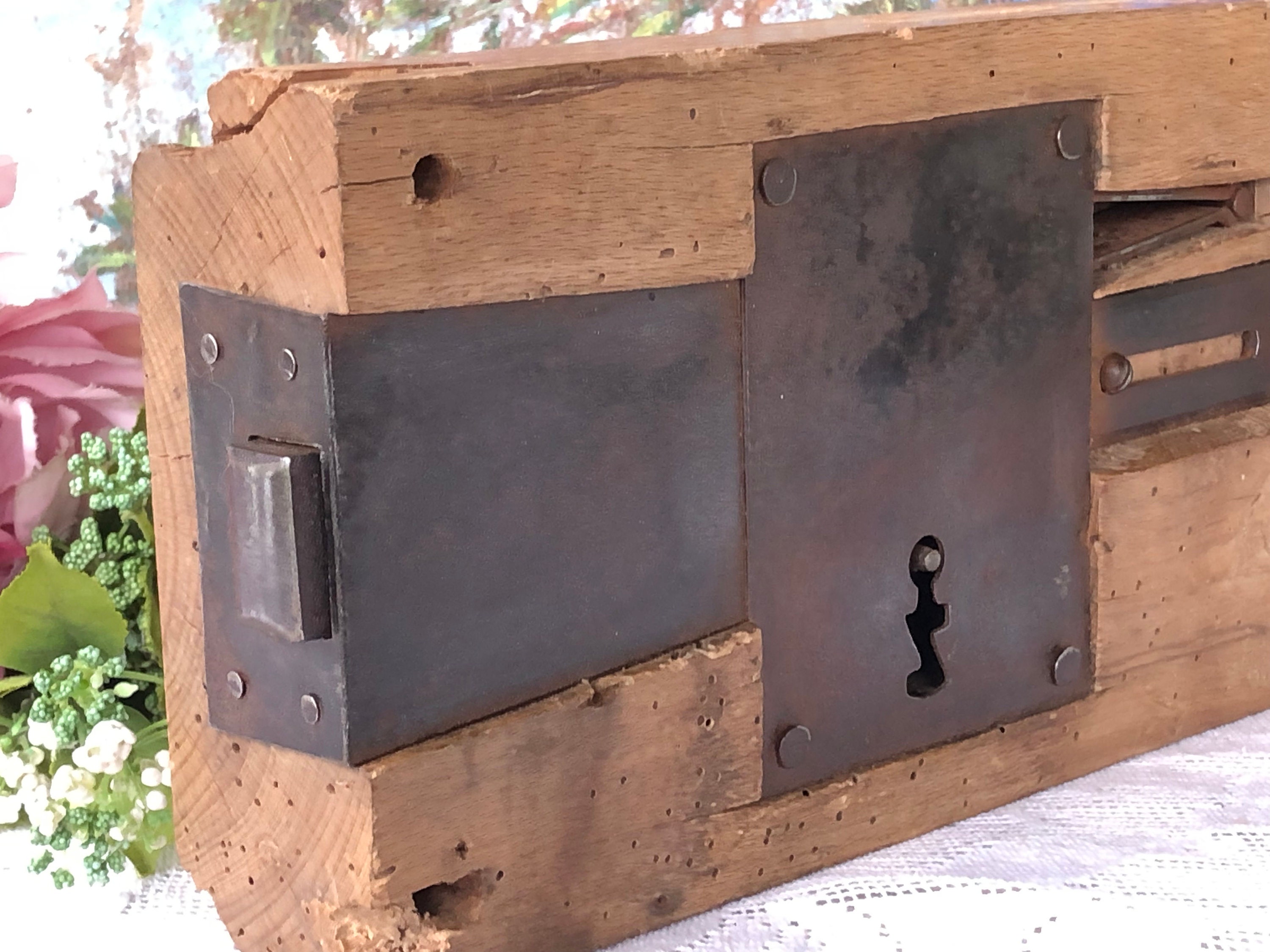 Large & Heavy French Antique Barn Door Lock / Rustic Bygone Large Door ...