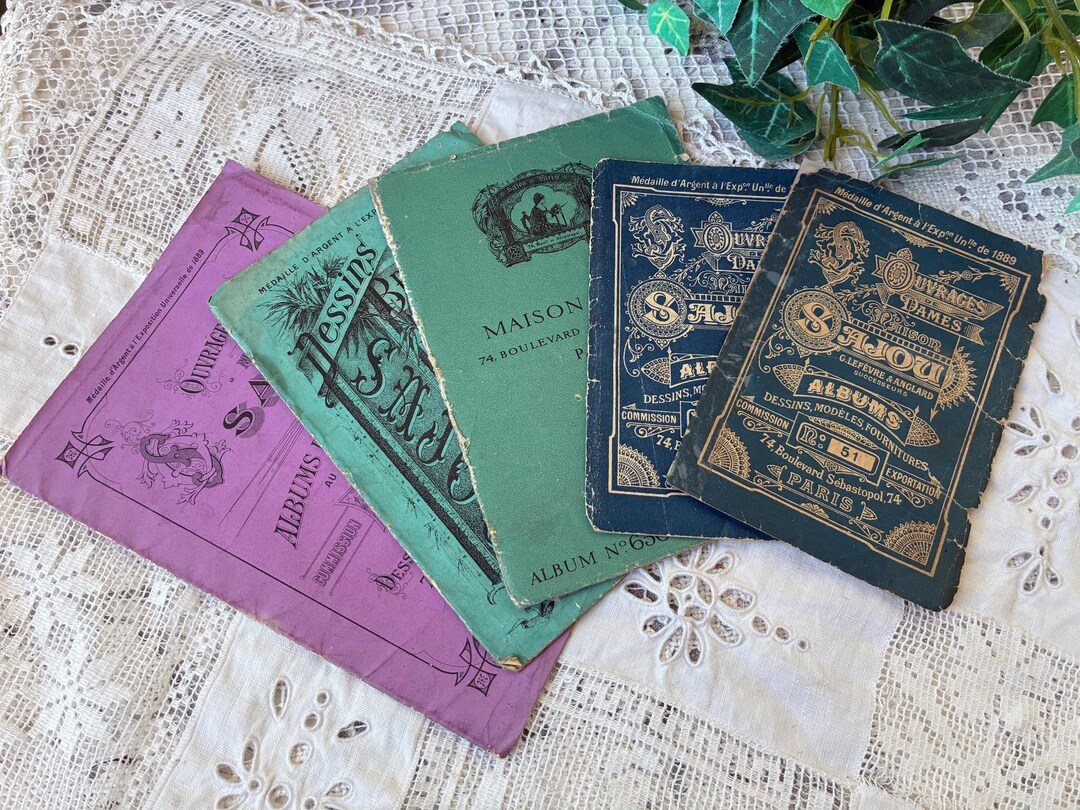 French Antique 1900s Sajou (paris) Embroidery Booklets - "dessins Et ...