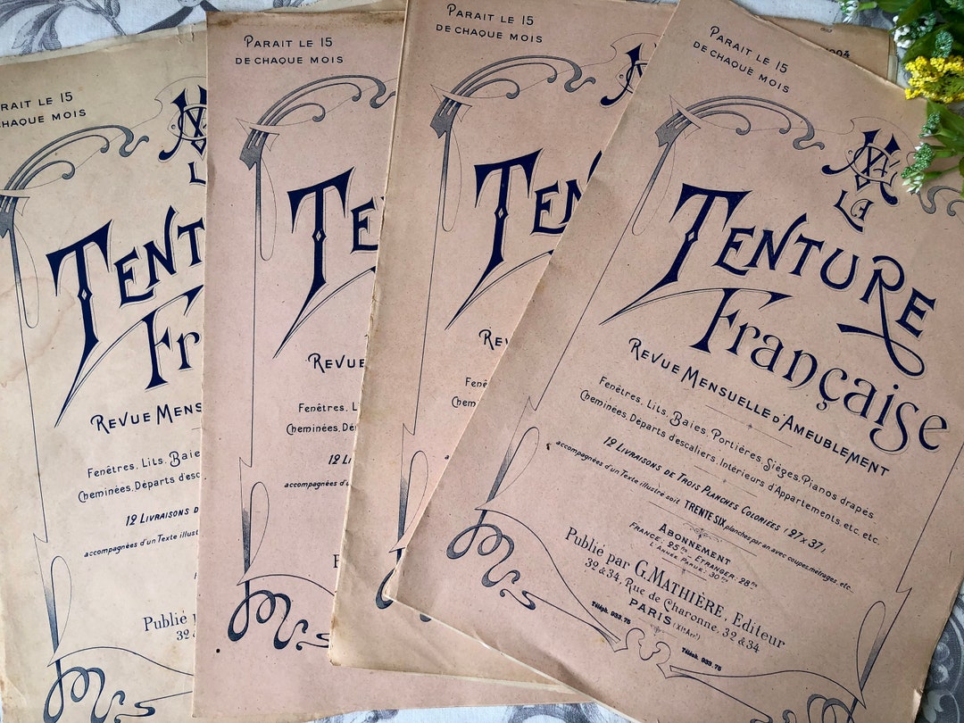 Four French Vintage 1900s "la Tenture Française" Magazines / French ...
