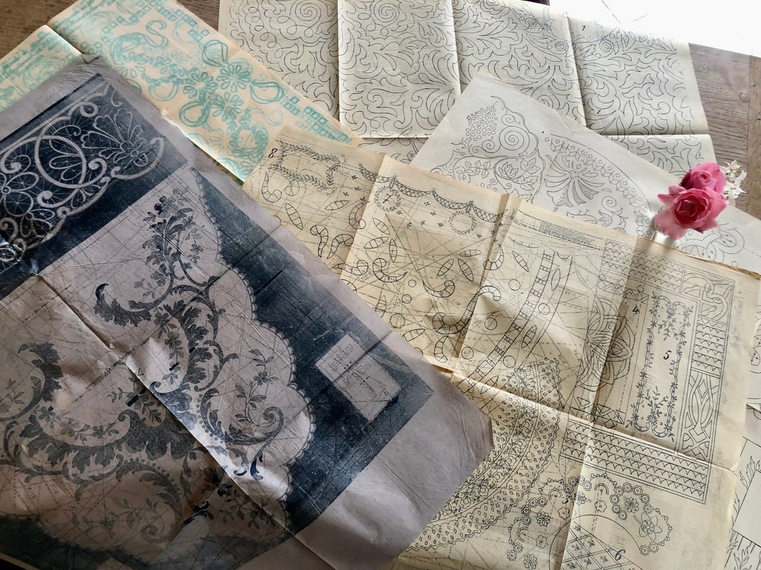 Set of Five Embroidery & Sewing Patterns From the Early 1900s / Unique ...