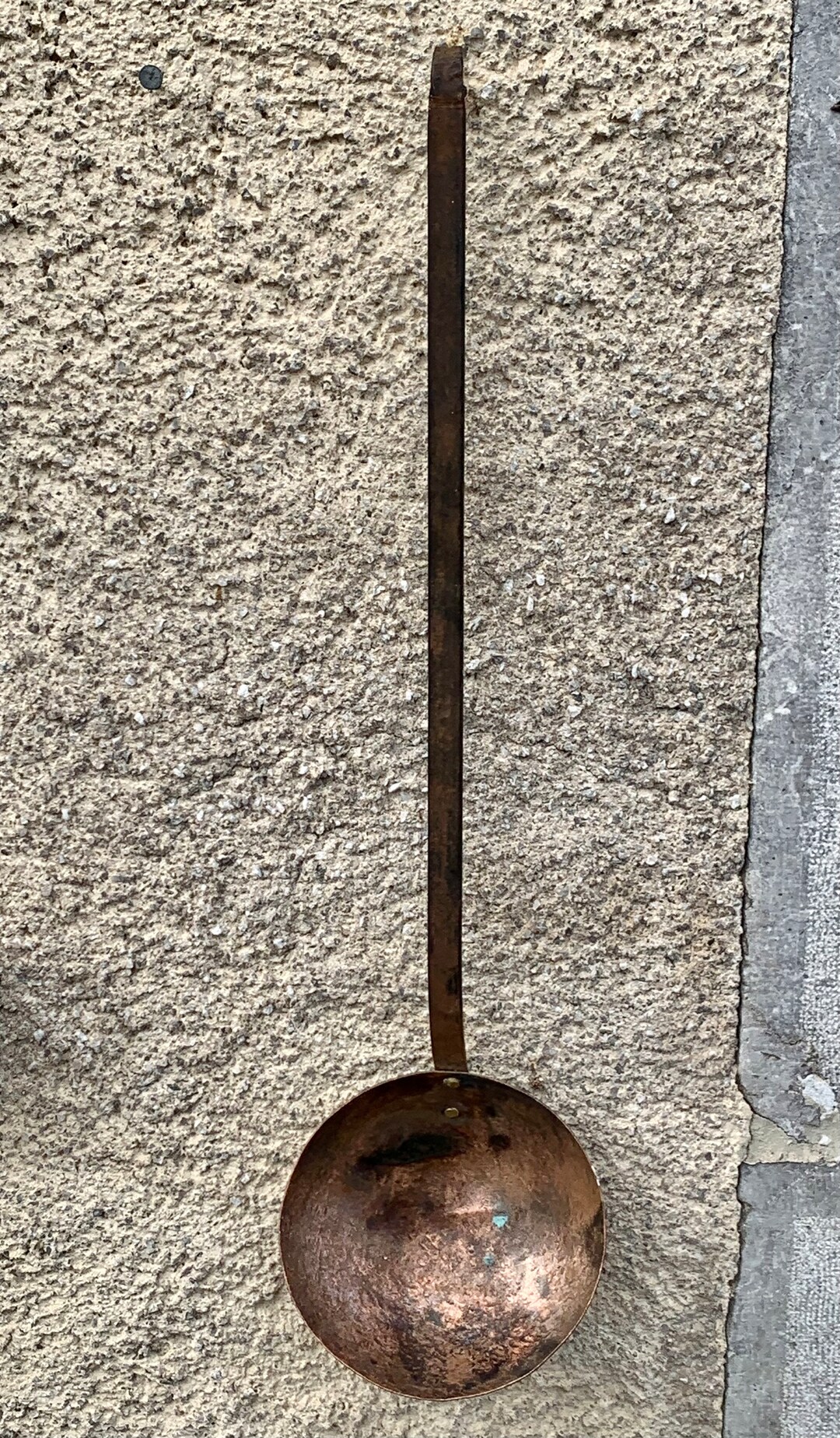 French Antique Cast Iron? Copper Plated Ladle/ Charming Rustic French ...