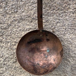 French Antique Cast Iron? Copper Plated Ladle/ Charming Rustic French ...