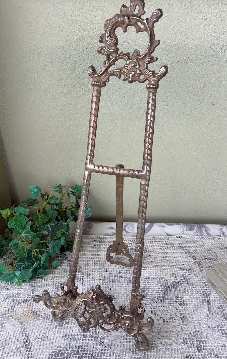French Antique Bronze Art Nouveau Table Top Easel / for Picture or Book ...