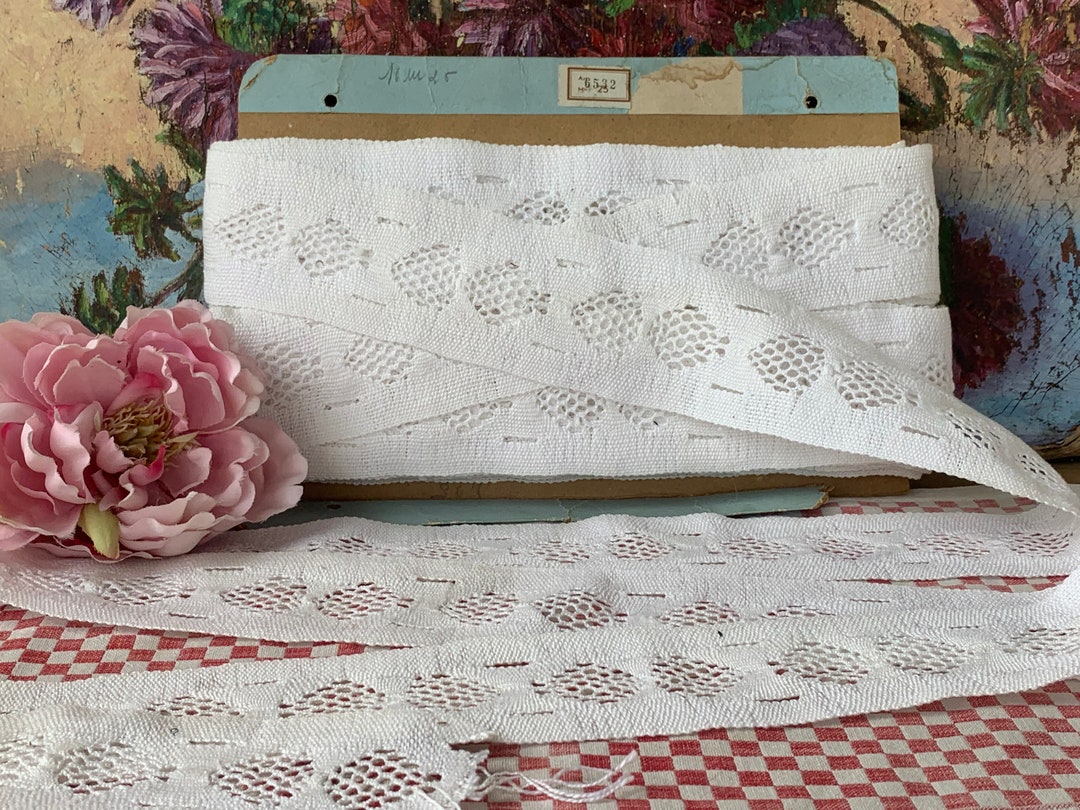 French Antique White Knotted Insertion Lace / Great for Creative ...
