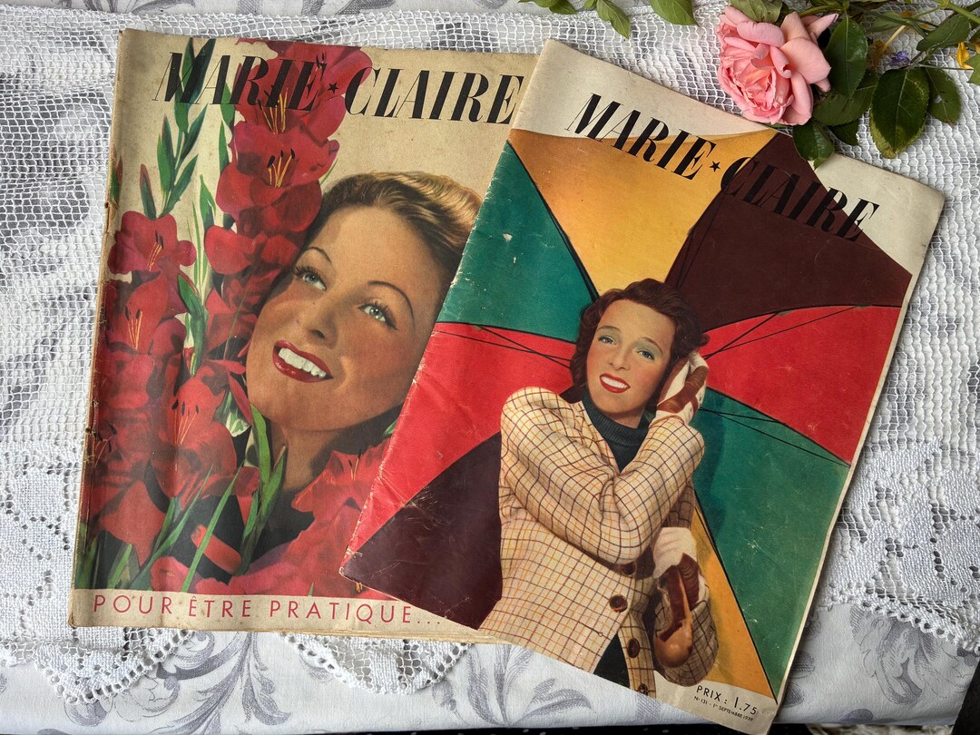 Two French Vintage Marie Claire Magazines From 1937 and 1939 / French ...
