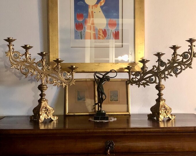 Pair of French Antique Gilt Bronze Altar Rails With Lovely Pale ...