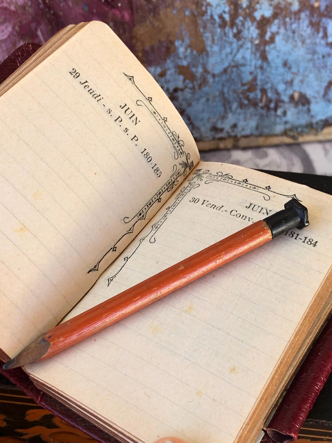 French Antique Diary From 1905 / From the au Printemps Department Store ...