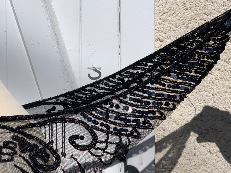 French Antique 1880s Large Jet Dress Element / Stunning and - Etsy