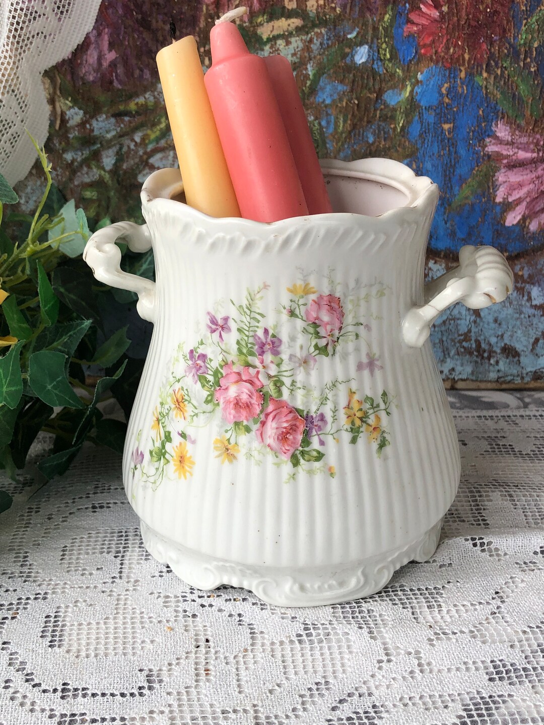 French Antique Lidless Sugar Canister / Beautiful 1900s Design With ...