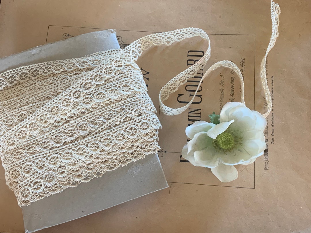 French Antique Cream Hand Crocheted Lace Trim / Great for Creative ...