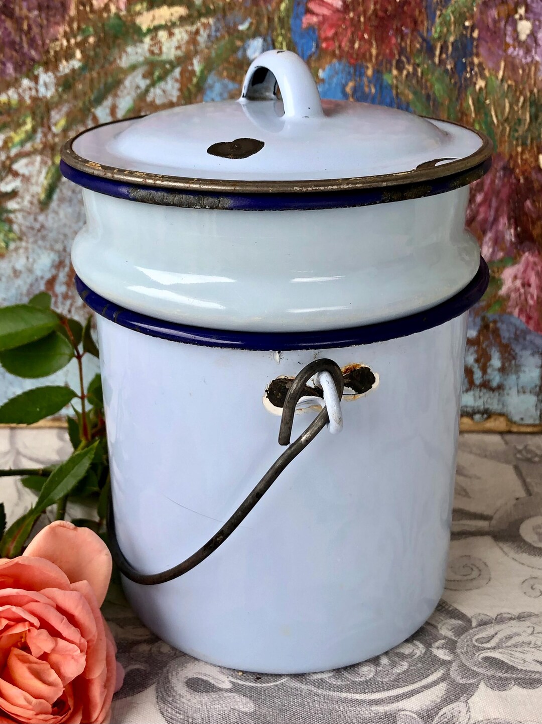 Small French Vintage Enamelled Lunch Box / French "gamelle ...