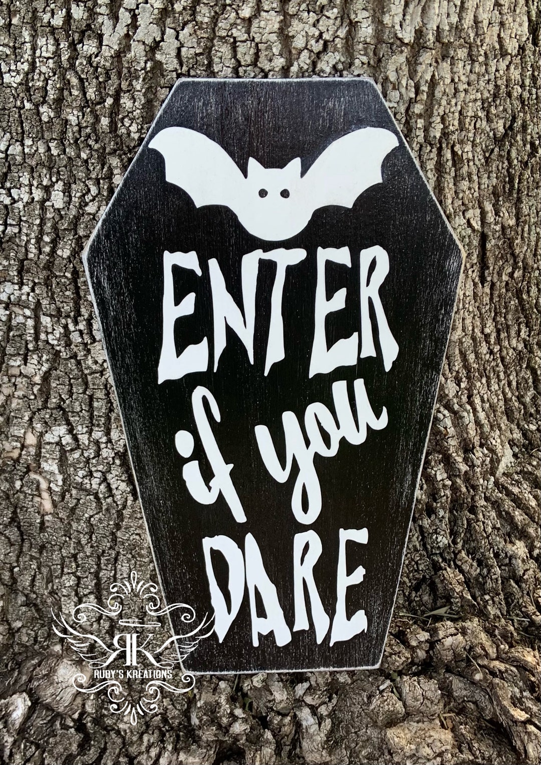Halloween Sign, Enter If You Dare Sign, Coffin Sign, Halloween Decor ...