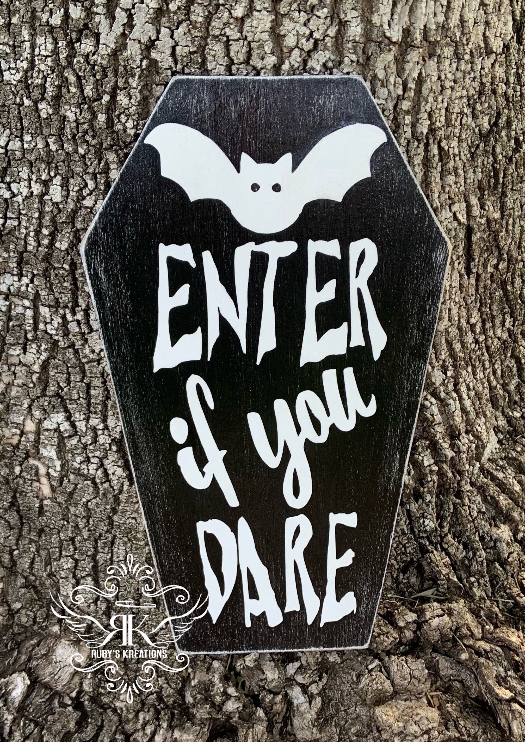 Halloween Sign, Enter If You Dare Sign, Coffin Sign, Halloween Decor ...