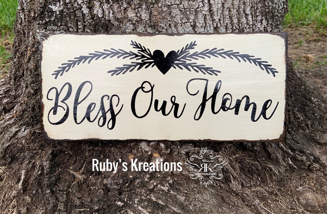 Bless Our Home Sign, Wreath Sign, Farmhouse Sign, Everyday Sign , Wood ...