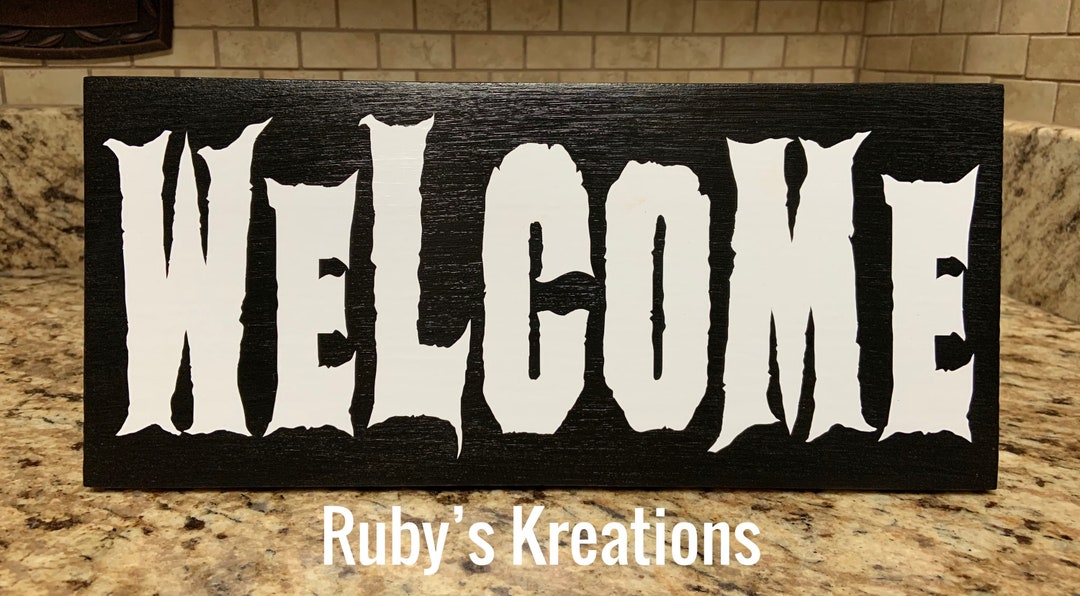 Letrero de bienvenida Letrero de corona de Halloween - Etsy México