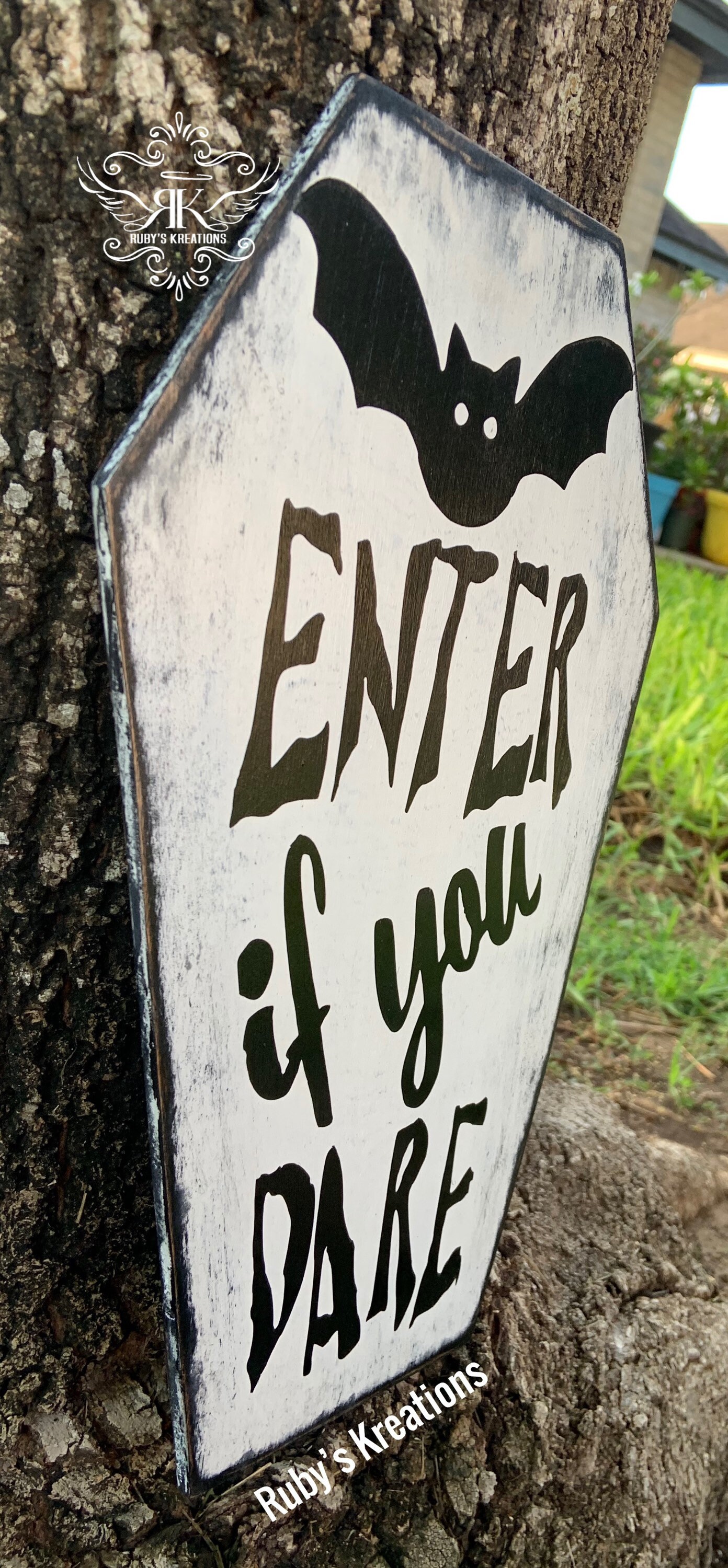 Halloween Sign Enter If You Dare Sign Coffin Sign Halloween | Etsy