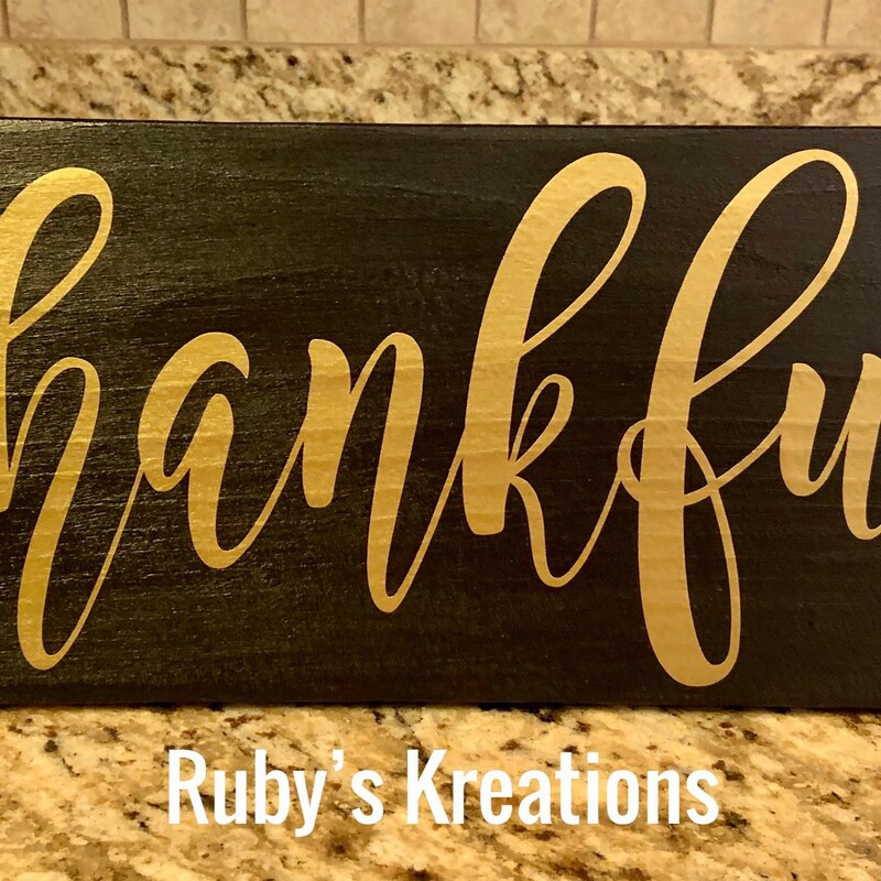 Thankful Wood Sign - Etsy