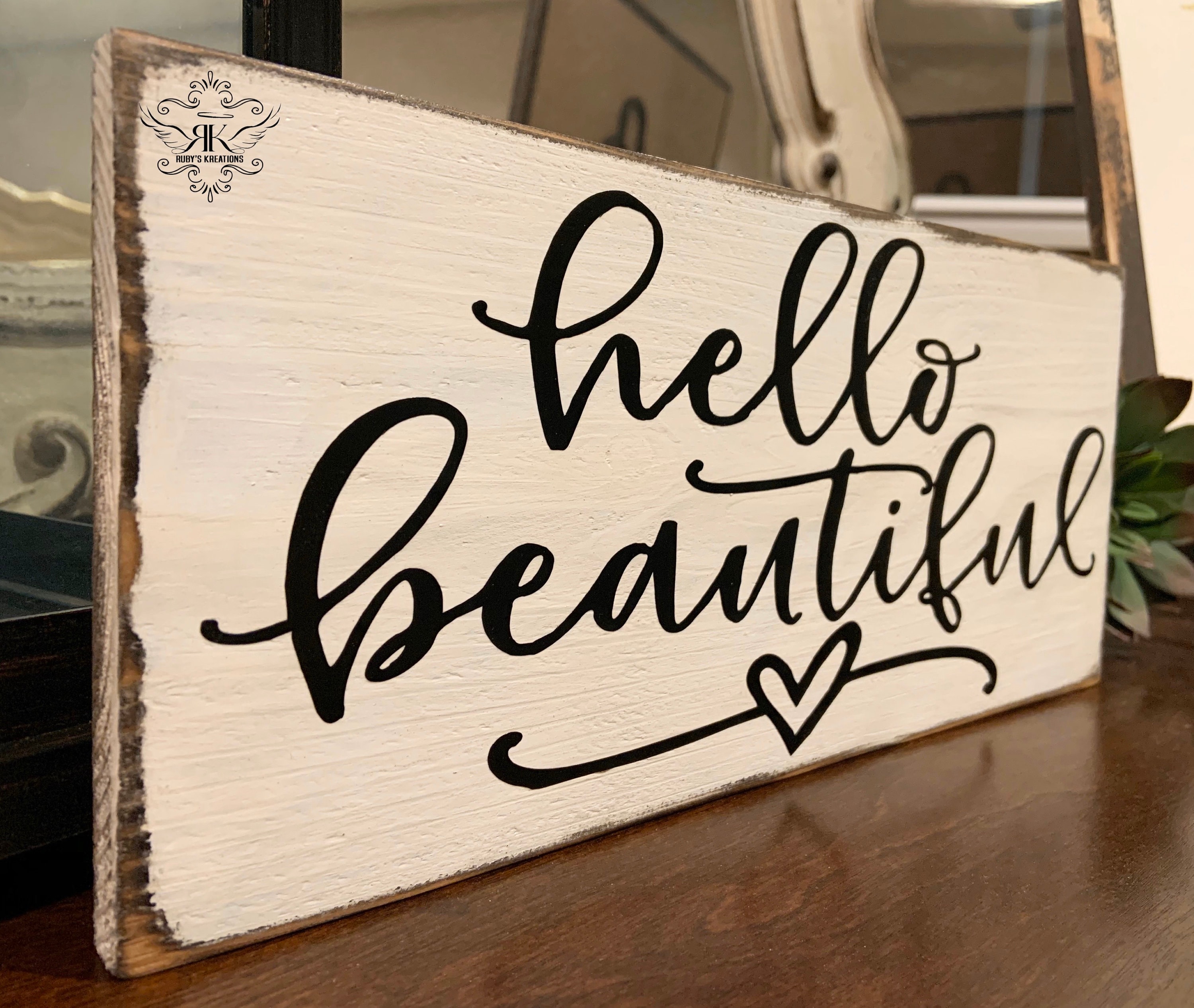 Hello Beautiful Sign Wreath Sign Farmhouse Sign Rustic | Etsy