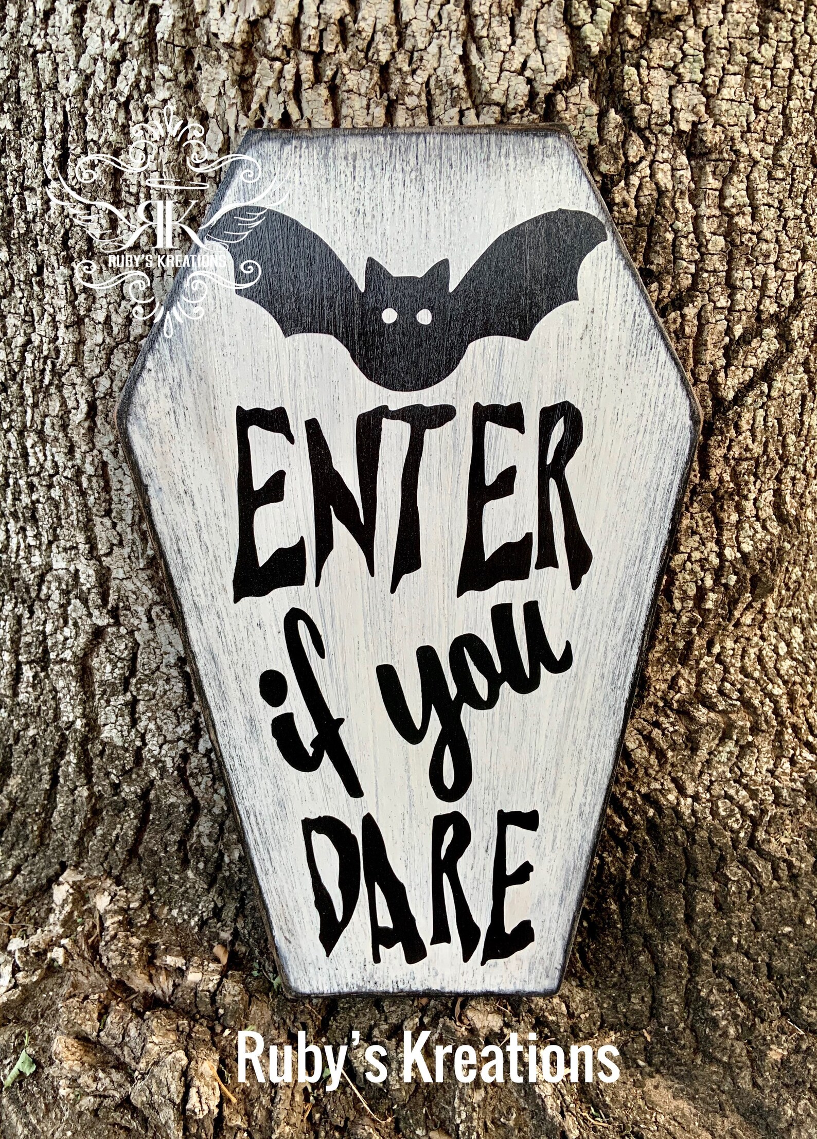 Halloween Sign Enter If You Dare Sign Coffin Sign Halloween - Etsy