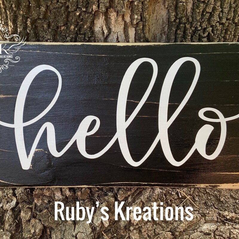 Hello Door Sign - Etsy