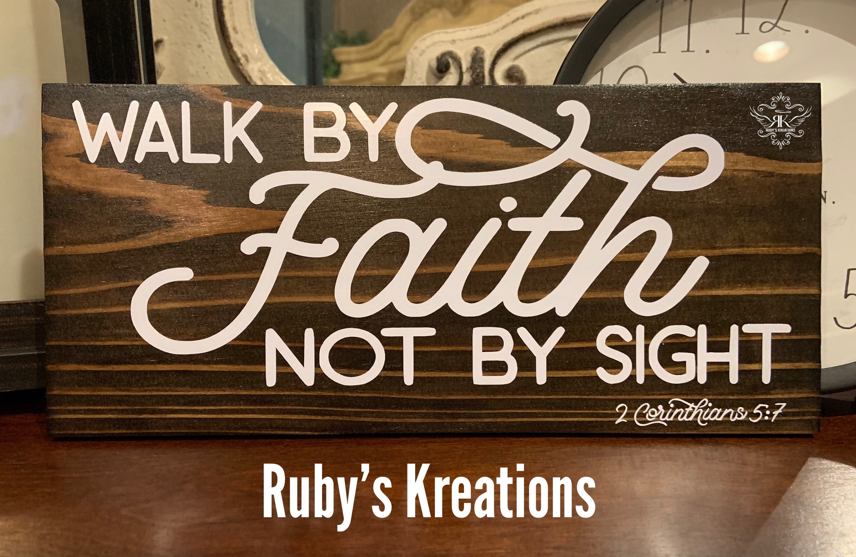 Walk by Faith Not by Sight Wreath Sign Farmhouse Sign Wood - Etsy
