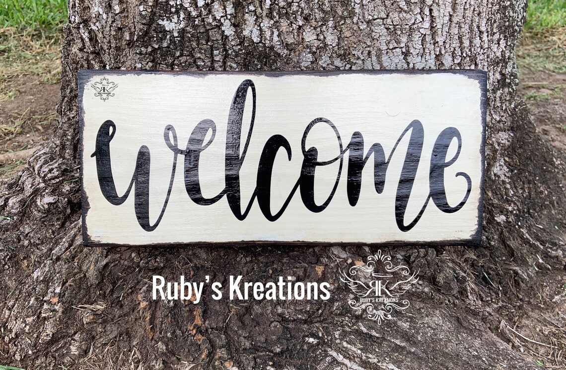 Welcome Sign Wreath Sign Farmhouse Sign Everyday Sign - Etsy