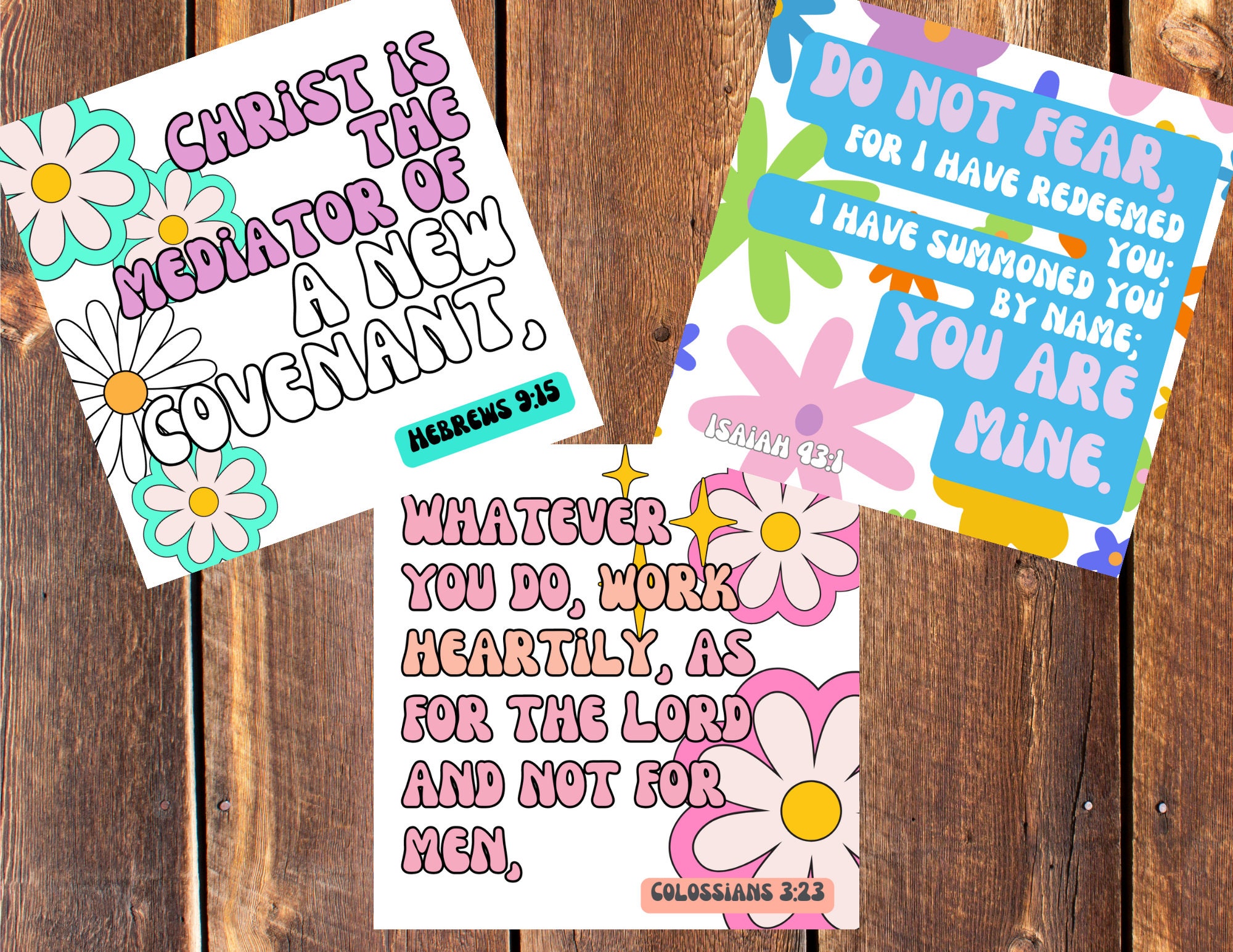 Retro Tween Girl Bible Verse Cards 6, Scripture Cards, Set of 12 Cards ...