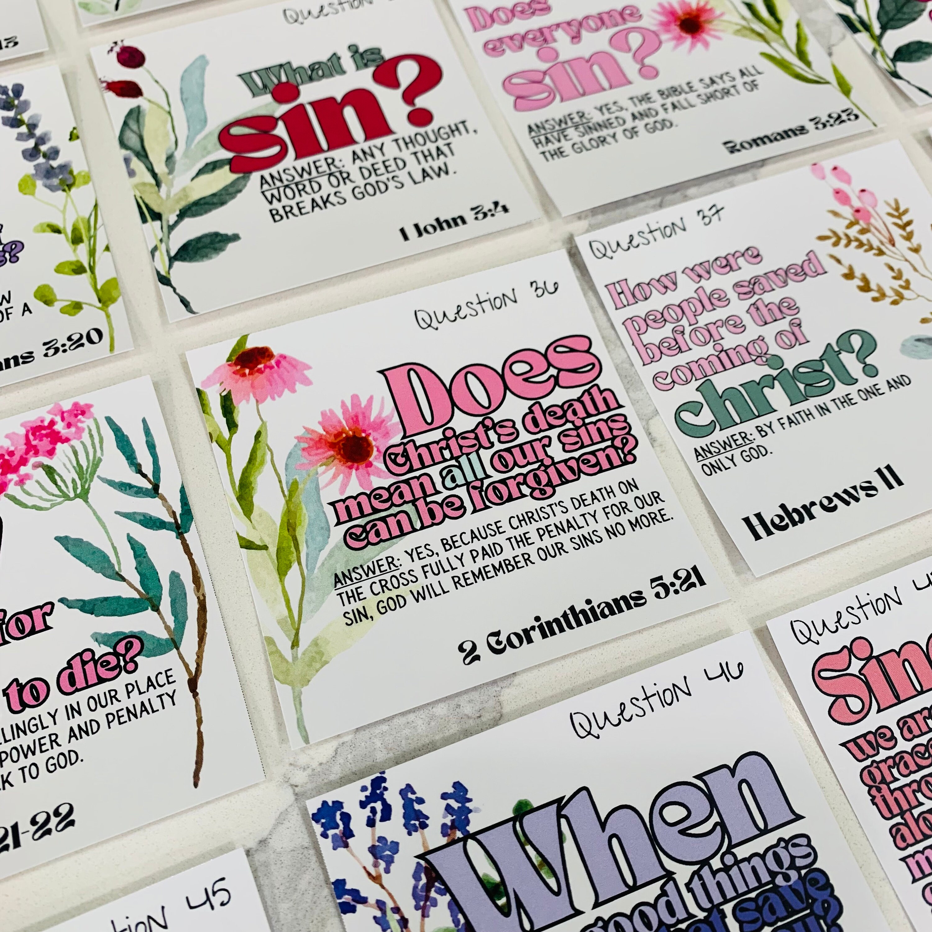70 Catechism Cards, INSTANT, Printable, Scripture Based, Reformed ...
