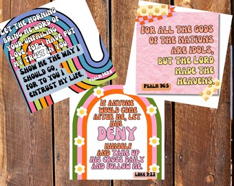 Retro Tween Girl Bible Verse Cards 5, Scripture Cards, Set of 12 Cards ...