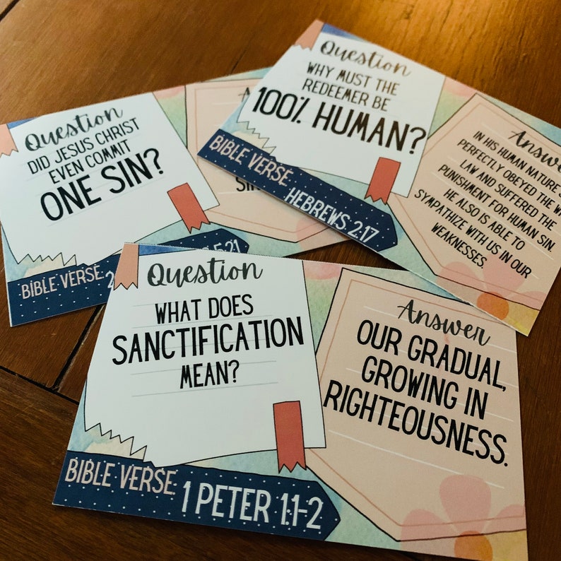 70 Catechism Cards, INSTANT, Printable, Scripture Based, Reformed ...