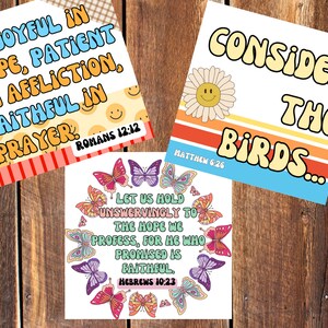 Retro Tween Girl Bible Verse Cards 5, Scripture Cards, Set of 12 Cards ...