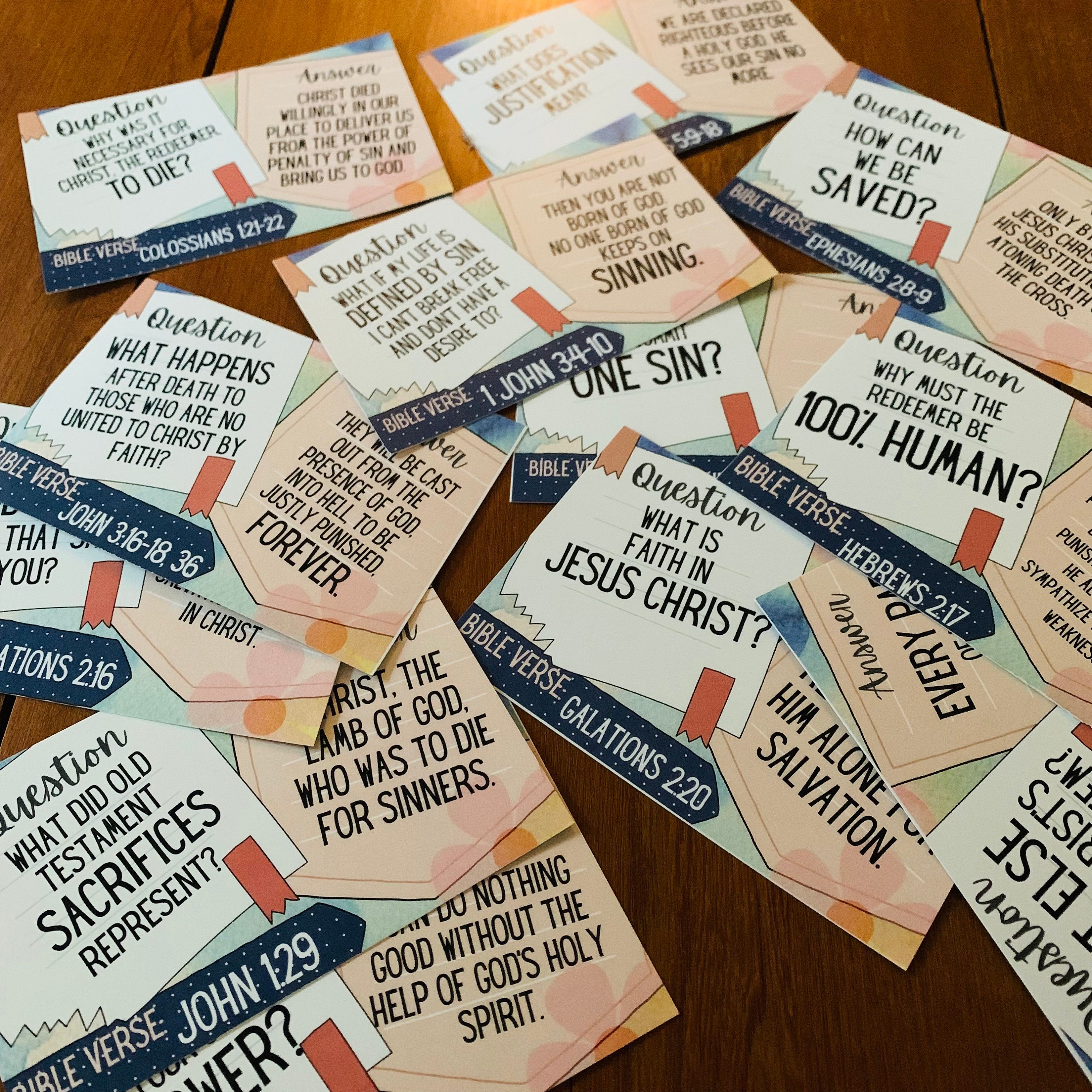 70 Catechism Cards, INSTANT, Printable, Scripture Based, Reformed ...