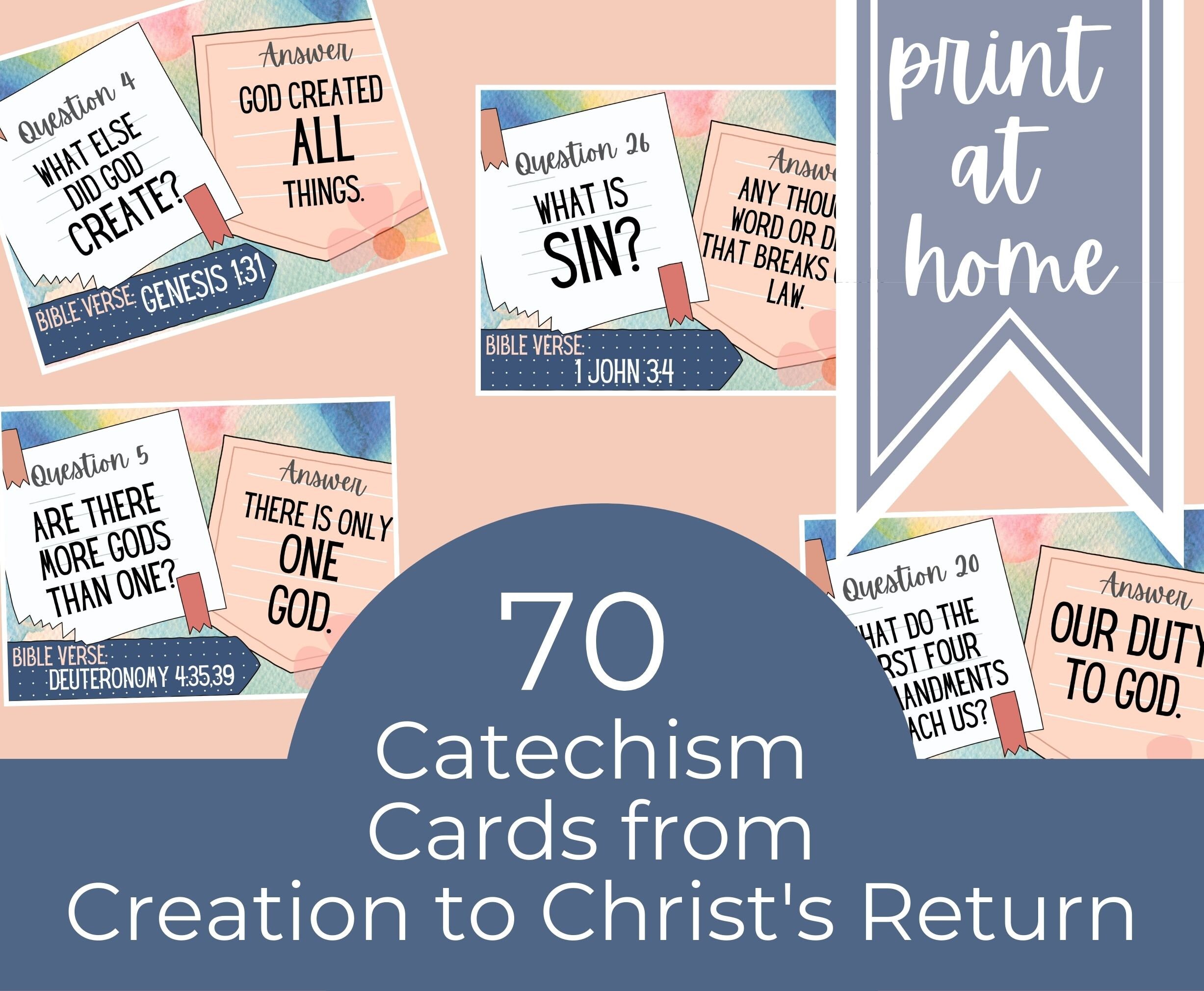 70 Catechism Cards, INSTANT, Printable, Scripture Based, Reformed ...