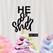 He or She Cake Topper Svg, Gender Reveal Cake Topper Svg, Boy or Girl ...