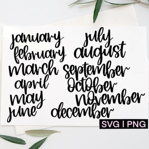 Months of the Year Svg Calendar Months SVG Months Svg Svg | Etsy